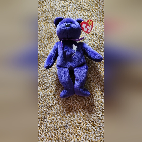 Ty | Accents | Rare Ty Beanie Baby Princess Diana The Purple Teddy Bear ...